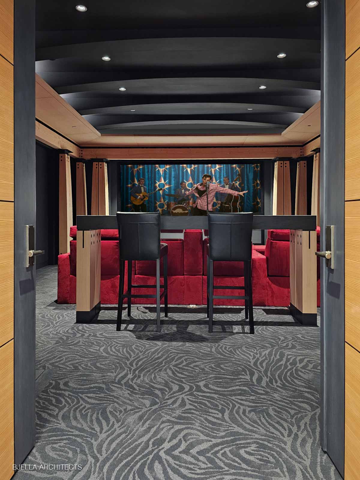 A Refined Modern Home Theater Design with a Touch of Zen | Bjella ...