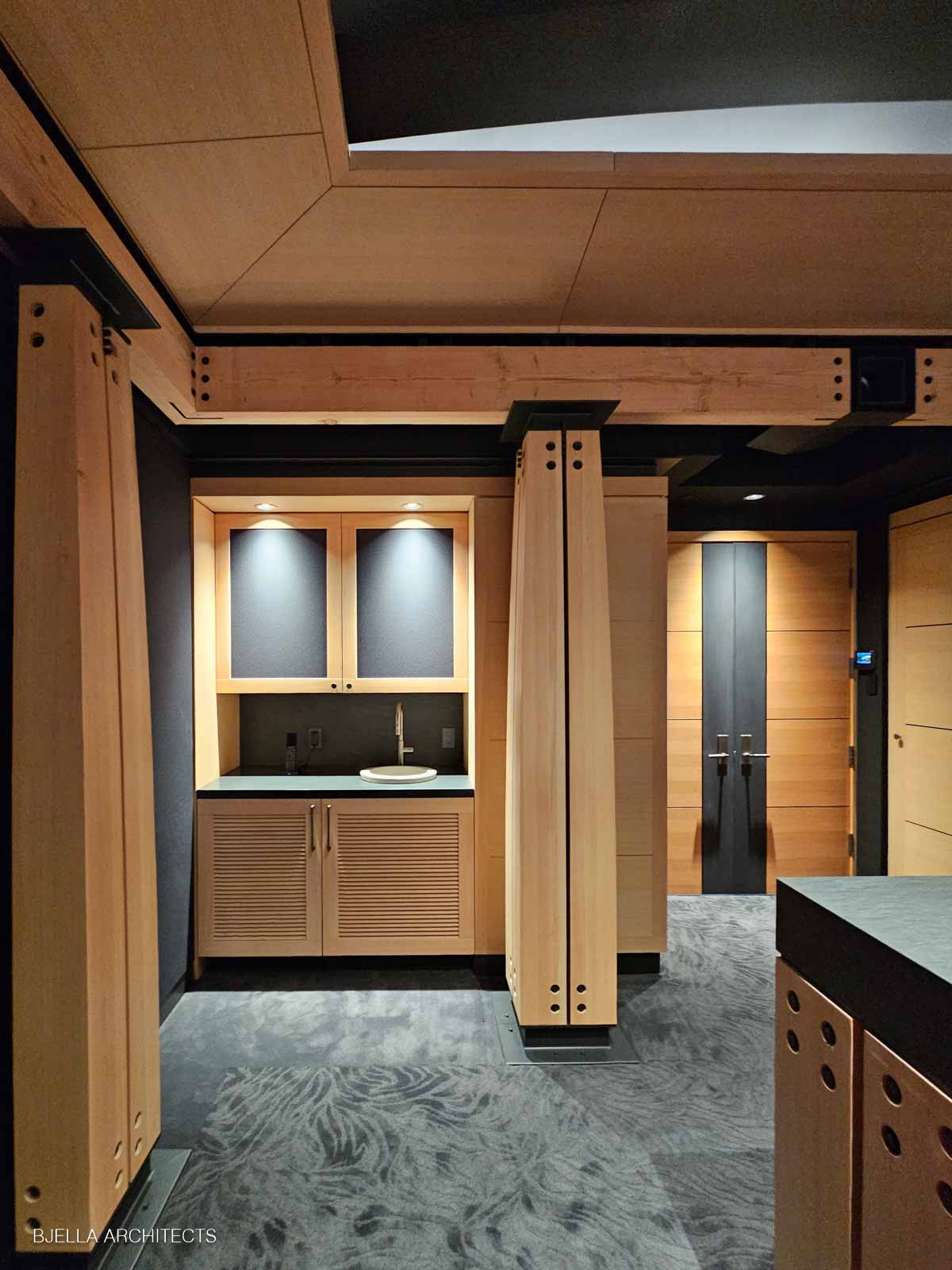 A Refined Modern Home Theater Design with a Touch of Zen | Bjella ...