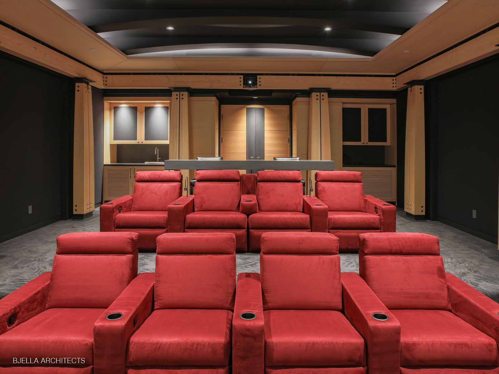 A Refined Modern Home Theater Design with a Touch of Zen | Bjella ...